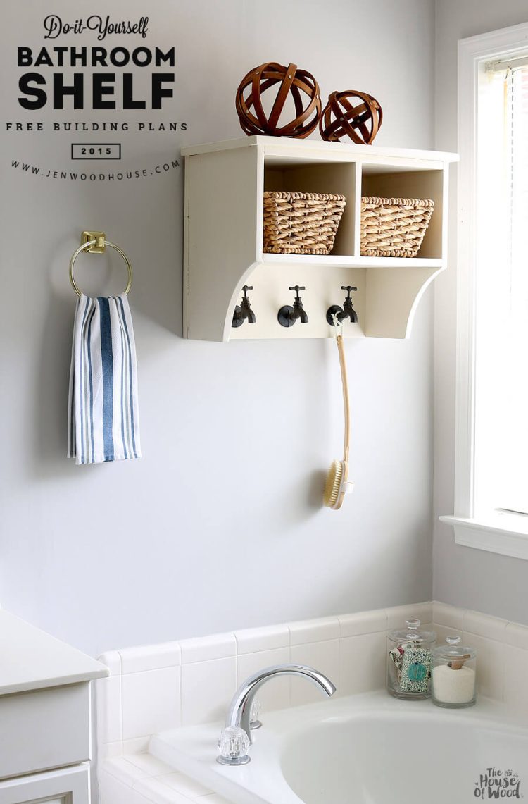 21 Best DIY Bathroom Shelf Ideas - Sad To Happy Project